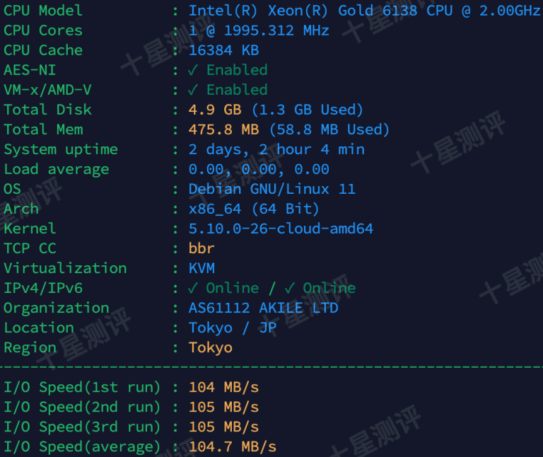 AkileCloud日本东京IIJ VPS综合测评 - 十星测评